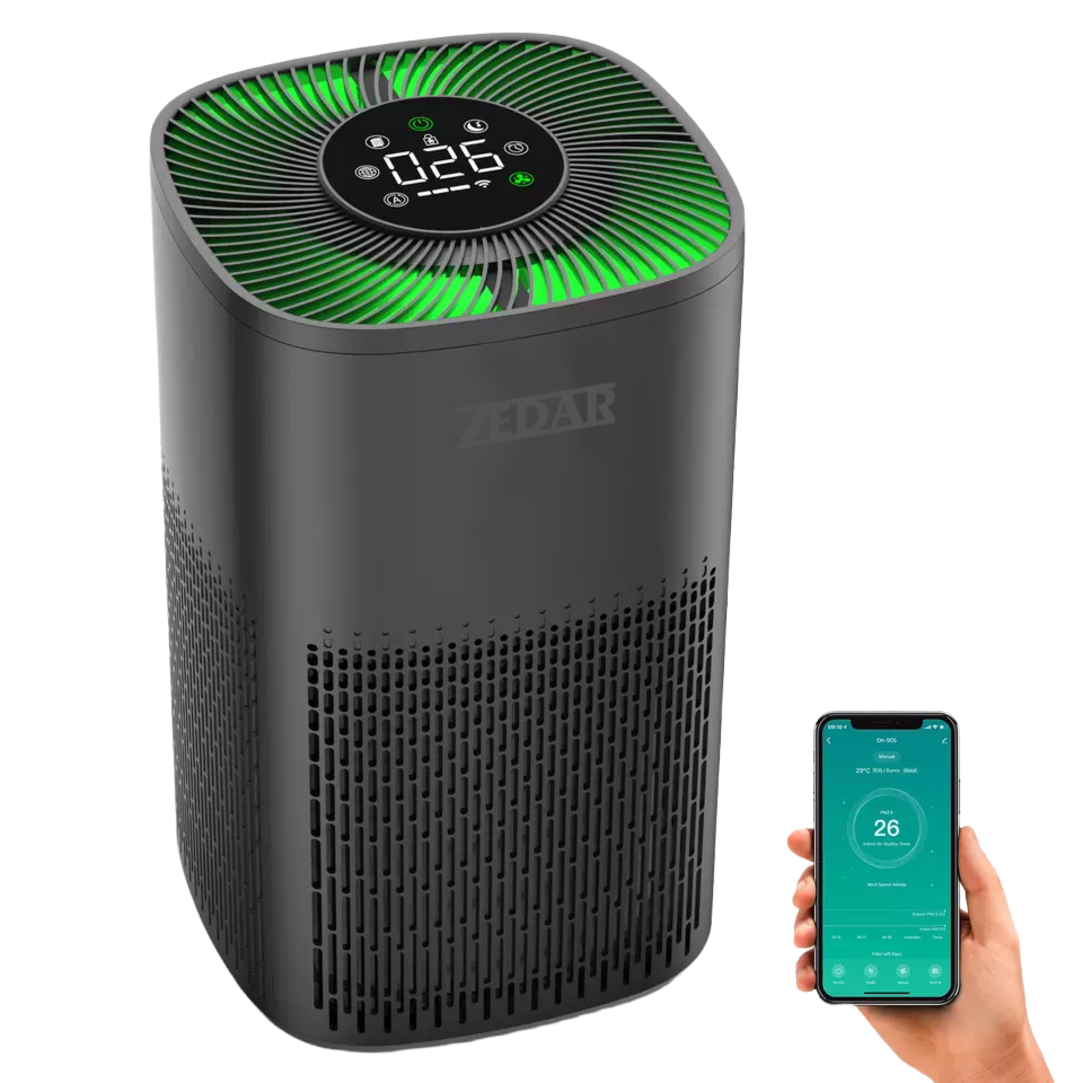 ZEDAR L600 Luchtreiniger Zwart | MediaMarkt