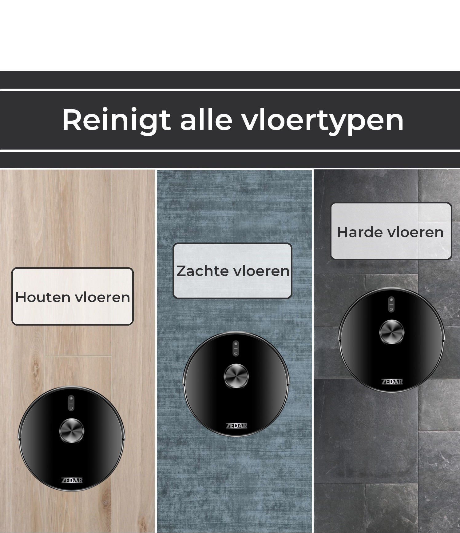 ZEDAR R600 LIDAR Robotstofzuiger met dweilfunctie Zwart | MediaMarkt