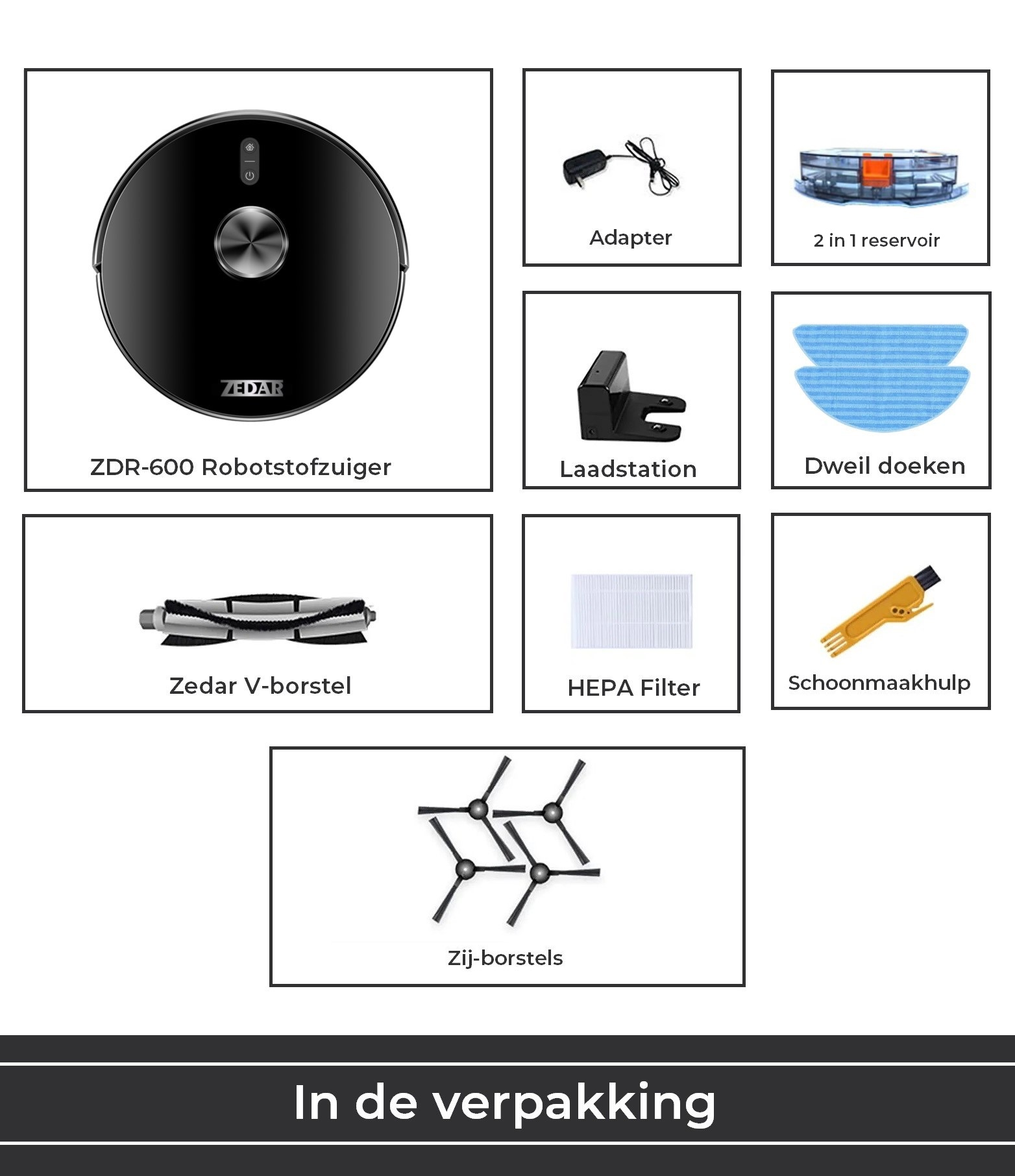 ZEDAR R600 LIDAR Robotstofzuiger met dweilfunctie Zwart | MediaMarkt