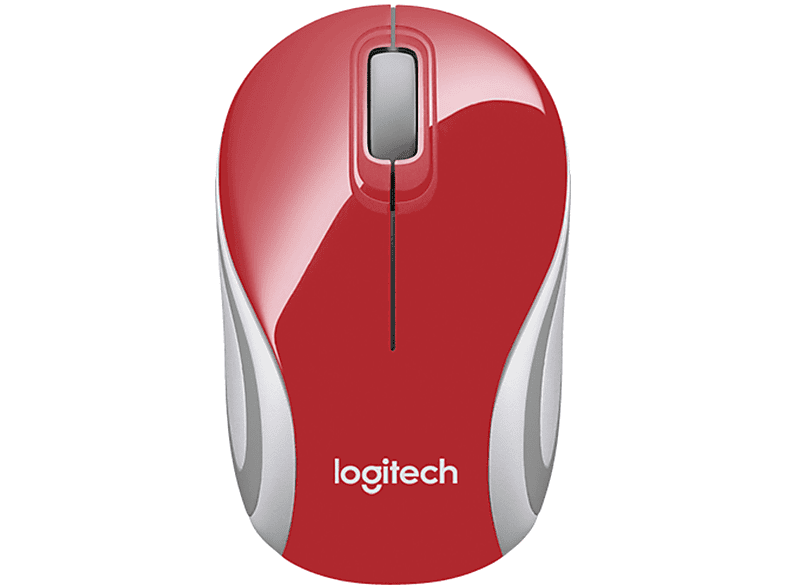 LOGITECH 910-002732 M187-RED WRLS MINI MOUSE Funkmaus, Rot/Silber | SATURN