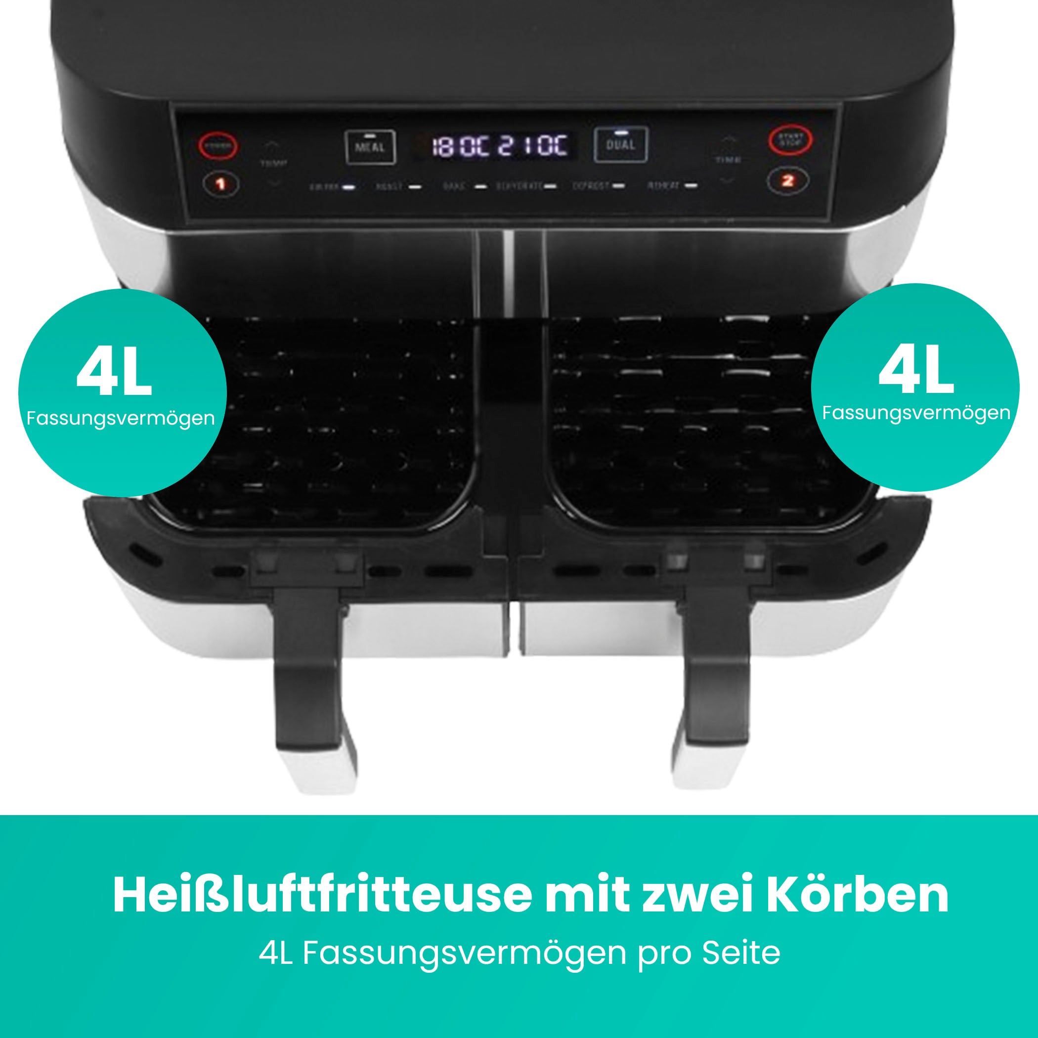 Freidora de Aire | NICEEY CD964A, 2460 W, Gris | MediaMarkt