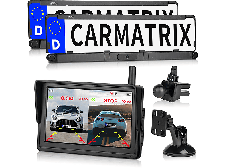 CARMATRIX DUO Auto KFZ Solar Funk HD Rückfahrsystem PDC Einparkhilfe ...