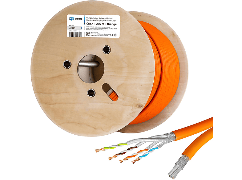 HB-DIGITAL CAT7 Ethernet S/FTP LSZH AWG23 CAT 7 Duplex, Netzwerkkabel ...
