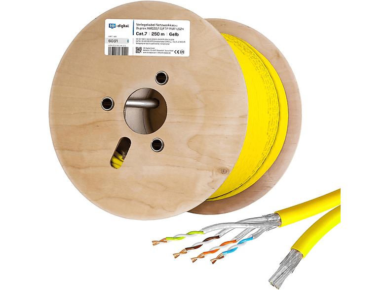 HB-DIGITAL CAT7 Ethernet S/FTP LSZH AWG23 CAT 7 Duplex, Netzwerkkabel ...