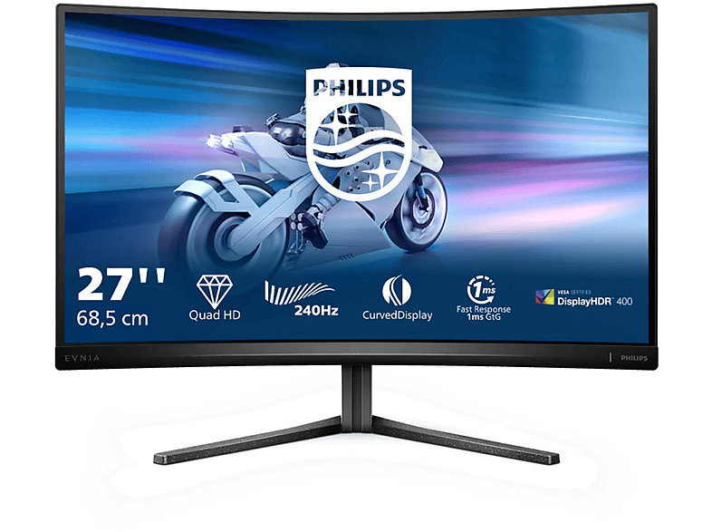 PHILIPS 27M2C5500W 27 Zoll QHD Gaming Monitor (1 ms Reaktionszeit , 240 Hz , 60 Hz nativ) | SATURN