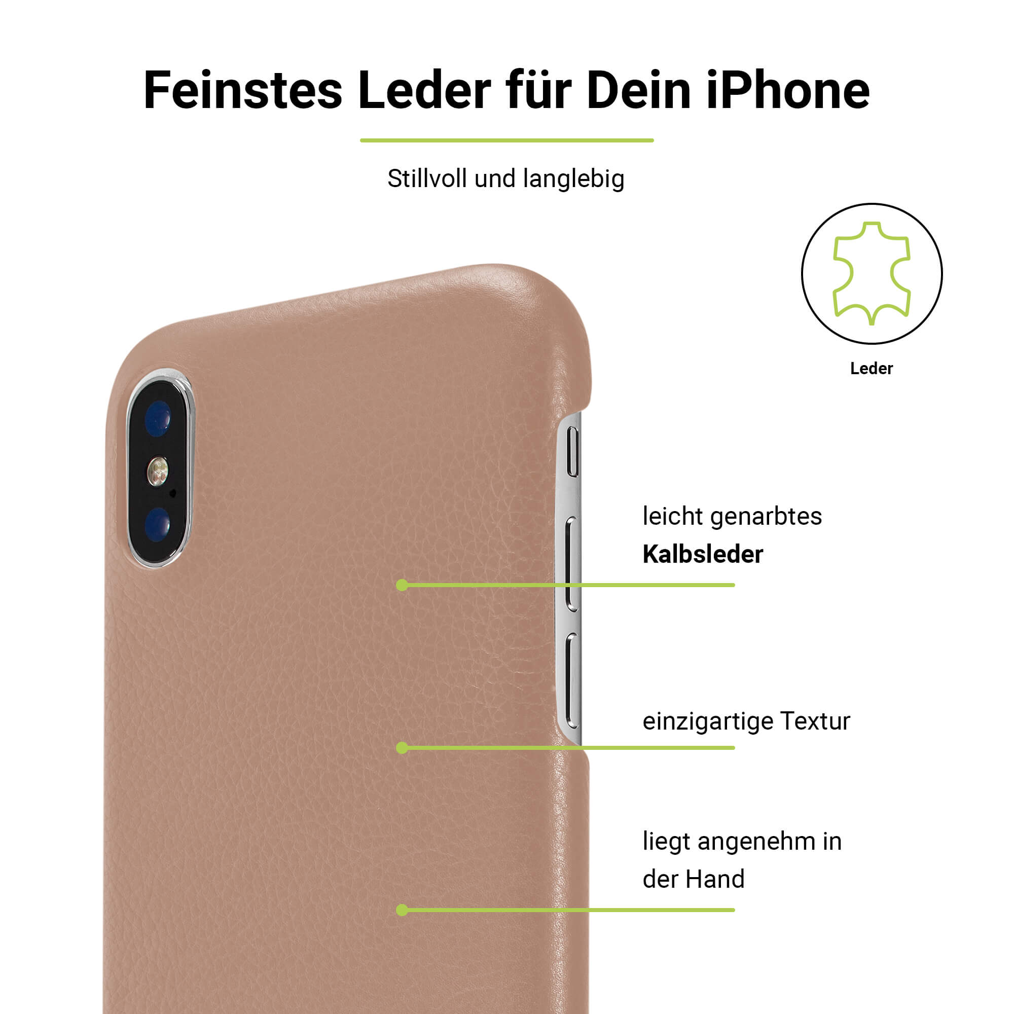 ARTWIZZ Leather Clip, Backcover, Apple, iPhone Xs, iPhone X, Beige | SATURN