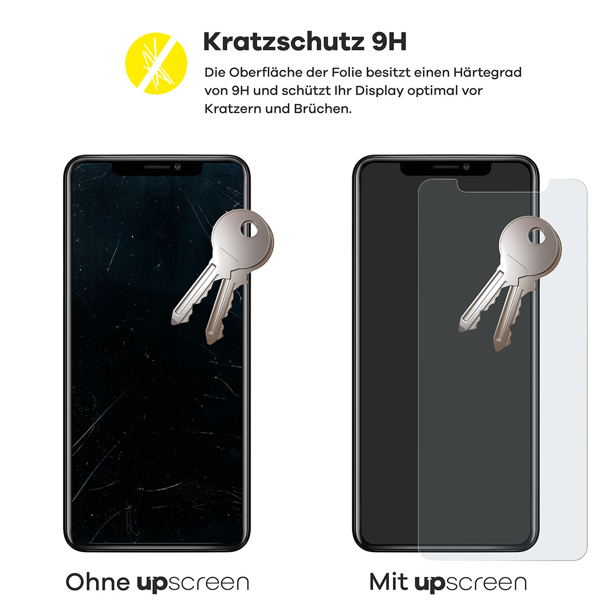 UPSCREEN Entspiegelungs Schutzglas Panzer Folie Glas matt Schutzfolie ...