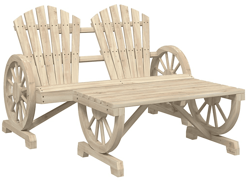 VIDAXL 365097 Gartentisch- und Stuhlset, Natur | MediaMarkt