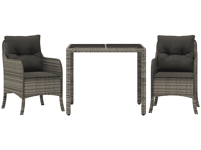 VIDAXL 3211854 Gartentisch- und Stuhlset, Grau | MediaMarkt