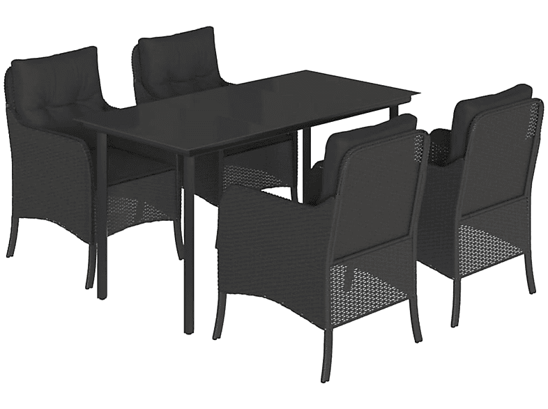 VIDAXL 3211929 Gartentisch- und Stuhlset, Schwarz | MediaMarkt