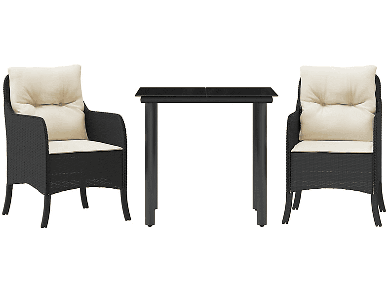 VIDAXL 3211913 Gartentisch- und Stuhlset, Schwarz | MediaMarkt