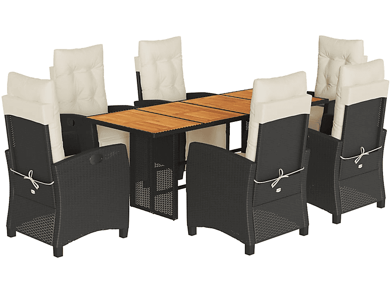 VIDAXL 3212934 Gartentisch- und Stuhlset, Schwarz | MediaMarkt