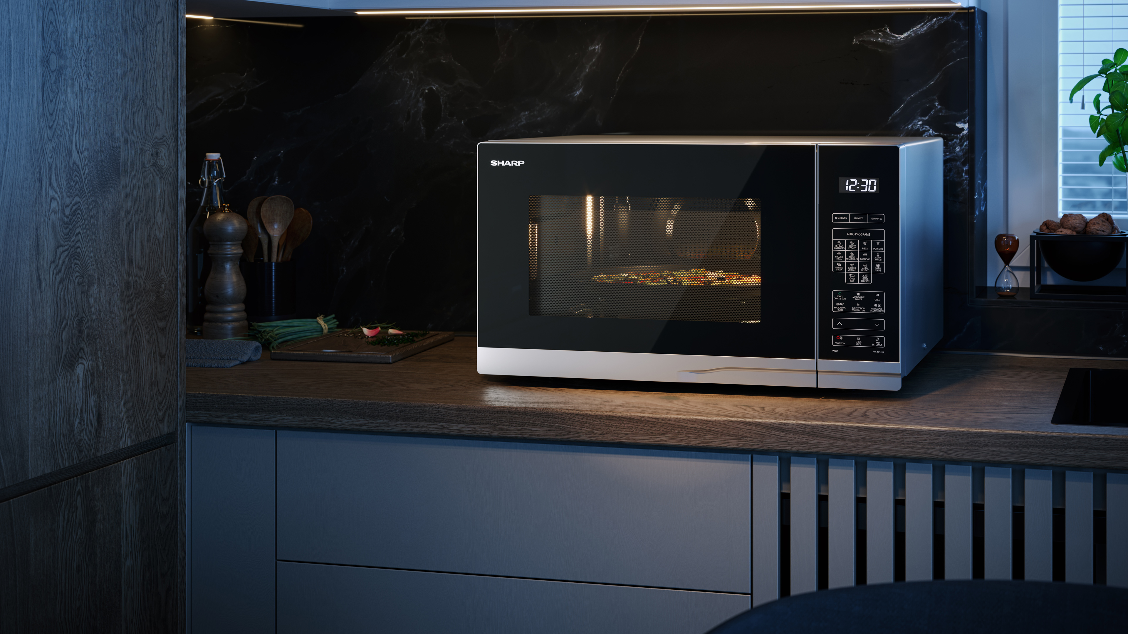 SHARP YC-PC322AE-S Combi magnetron | Vrijstaand - 1000 W - 32 l ...