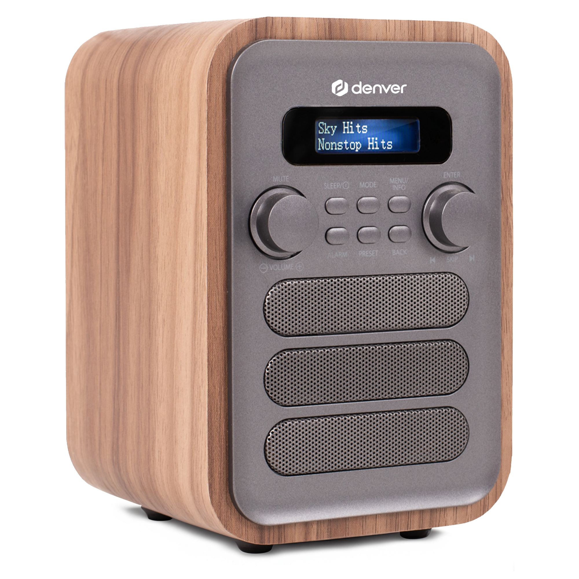 DENVER DAB-48 Digitalradio, Digital, DAB, Bluetooth, grau, braun ...