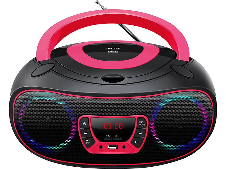 DENVER TCL-212BT Radio-CD-Spieler, schwarz / pink | SATURN