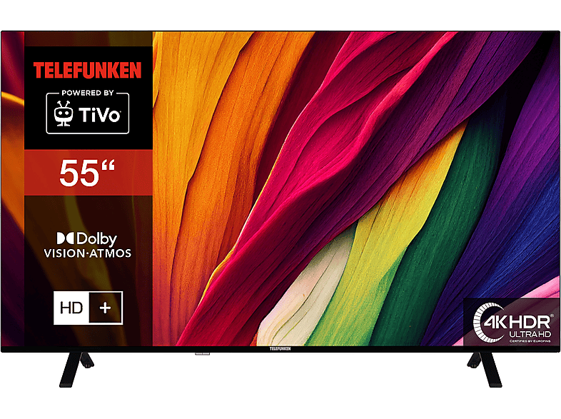 TELEFUNKEN XU55TO750S LED TV (Flat, 55 Zoll / 139 cm, UHD 4K, SMART TV ...