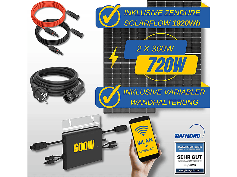 SUNPOWER4U Balkonkraftwerk Sun Pro 720W Solarpanel | SATURN