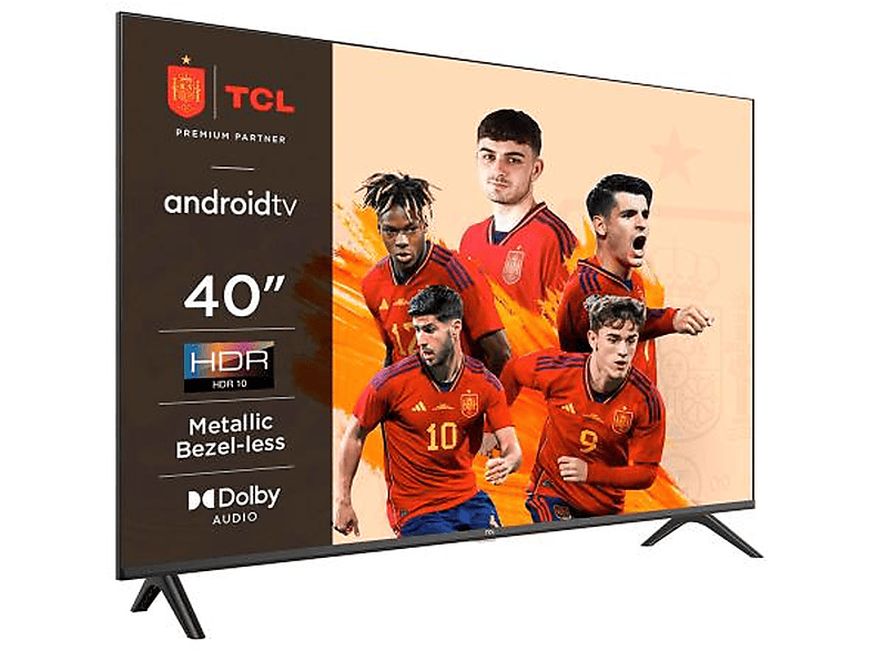 TV LED 40" | TCL 40S5401A, Full-HD, Cuatro núcleos, Smart TV, DVB-T2 (H.265), Metal oscuro ...