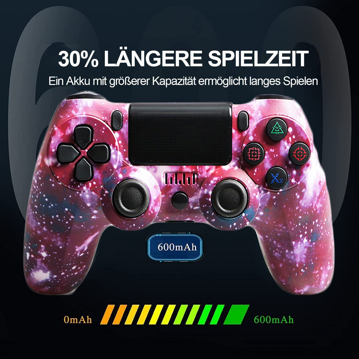 KINSI Gamepad für PC/PS2/PS3/PS4 Controller Lila Sterne | MediaMarkt