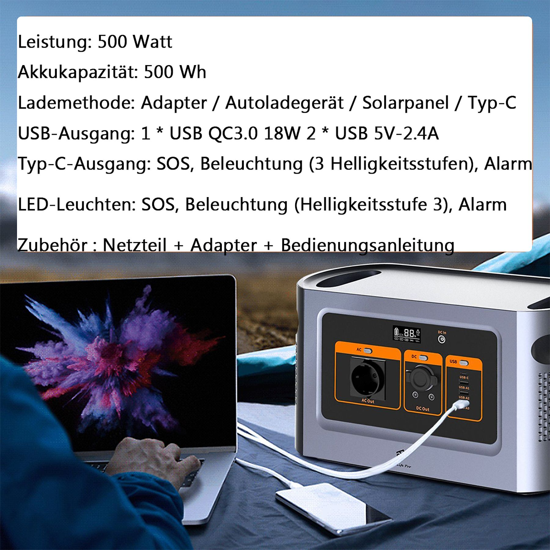 KINSI Tragbare Stromerzeuger,600W,Camping Stromzeuger | MediaMarkt