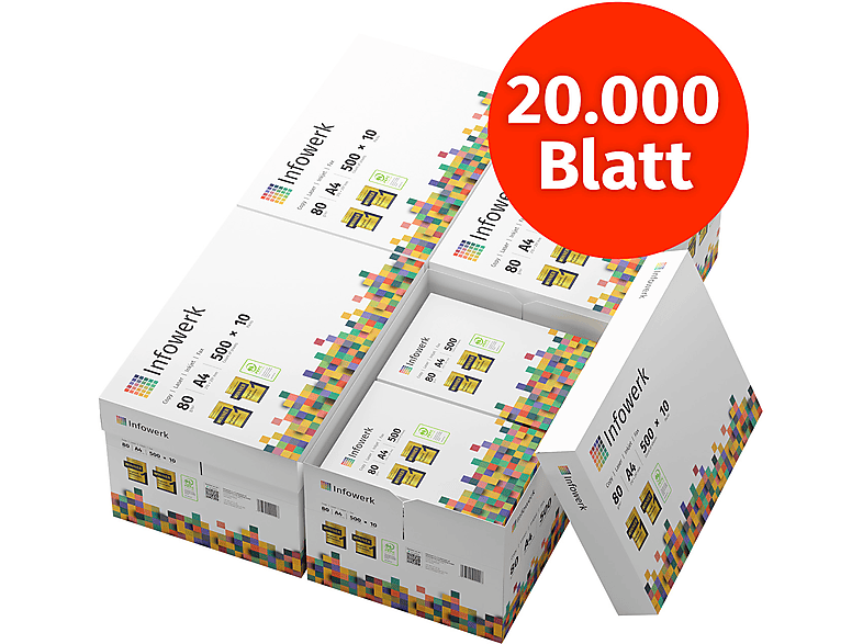 INFOWERK 40 x 500 Blatt 80 g Premium Weiß PEFC Druckerpapier ...