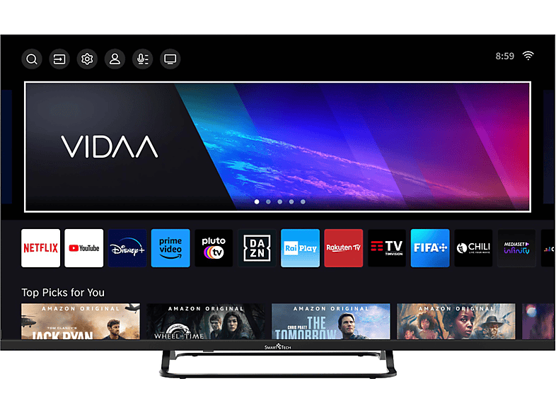 TV LED 43" - SMART TECH 43UV01V, UHD 4K, ARM CA53 *4 TEE 1.45GHz, Smart ...