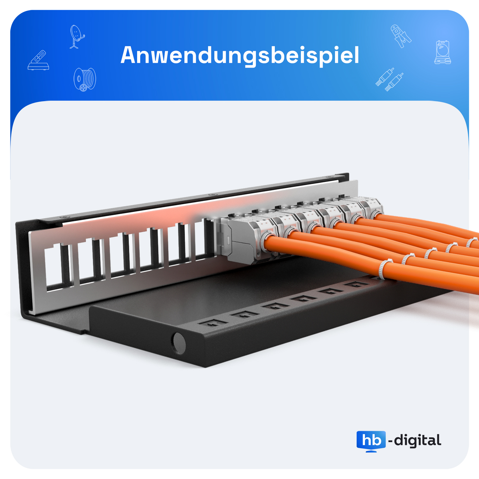 HB-DIGITAL 12 Port mit Keystone Module Cat 7 Netzwerk Keystone Modul ...