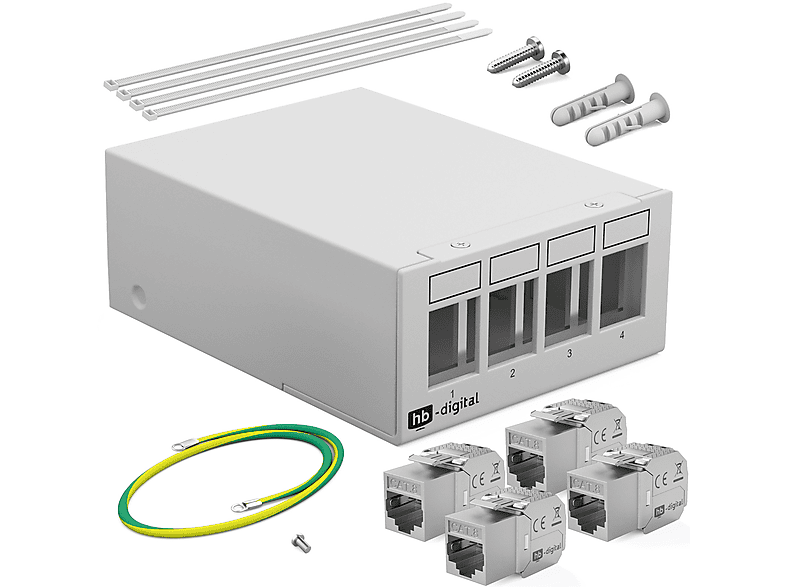 HB-DIGITAL 4 Port mit Keystone Module Cat 8 Netzwerk Netzwerk Switch ...