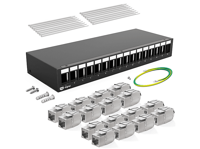 HB-DIGITAL 16 Port mit Keystone Module Cat 6a GHMT Netzwerk Netzwerk ...