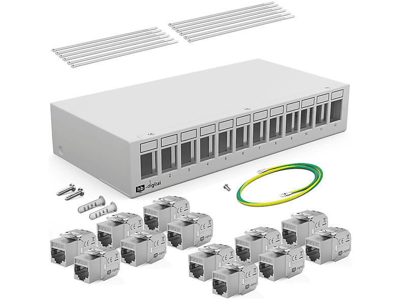HB-DIGITAL 12 Port mit Keystone Module Cat 8 Netzwerk Netzwerk Switch ...