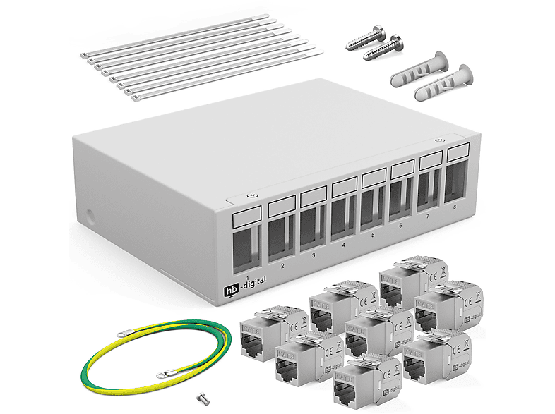 HB-DIGITAL 8 Port mit Keystone Module Cat 8 Netzwerk Netzwerk Switch ...