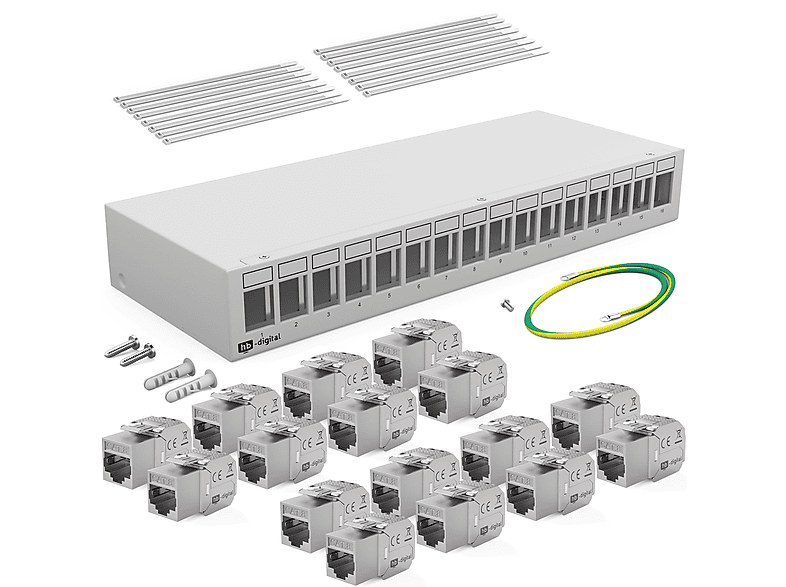 HB-DIGITAL 16 Port mit Keystone Module Cat 8 Netzwerk Netzwerk Switch ...