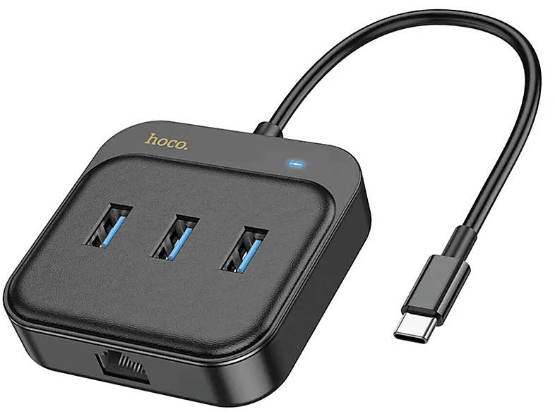 HOCO 4in1 USB, USB Hub, Schwarz | MediaMarkt