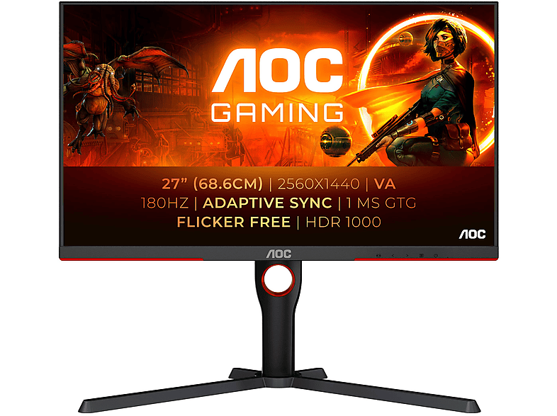 AOC Q27G3XMN/BK | 27 inch - 2560 x 1440 (QHD) - VA (Vertical Alignment ...