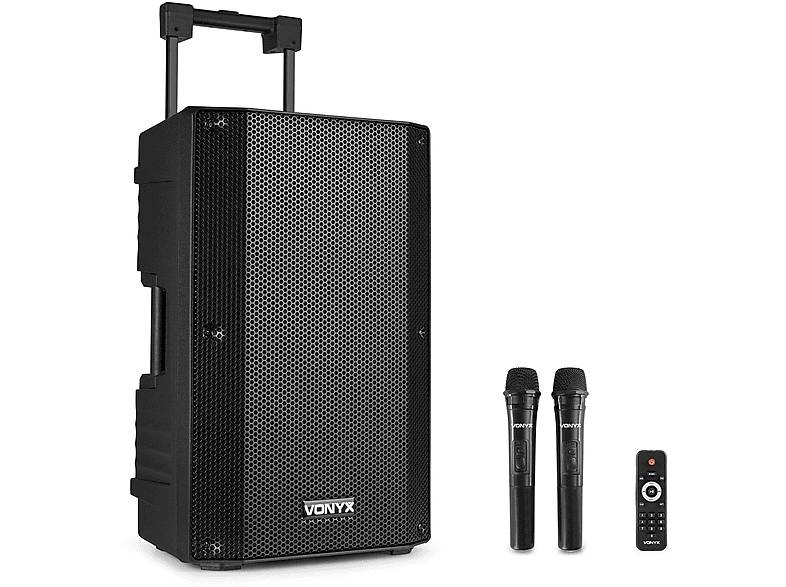 VONYX VSA500 800 Watt 2 Microphones Party Speaker Zwart | MediaMarkt