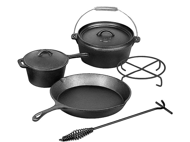 El Fuego Dutch Oven Set 5 Tlg Dutch Oven Feuertopf Schwarz Mediamarkt