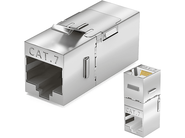 HB-DIGITAL CAT 7 RJ45 Netzwerk 90° gewinkelt Keystone Modul, silber | MediaMarkt