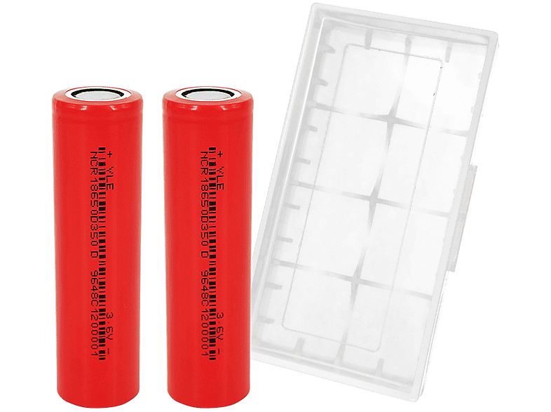 POWERSMART 2x 18650 wiederaufladbare, NCR18650 LiNCA Akku, 3.6 Volt ...