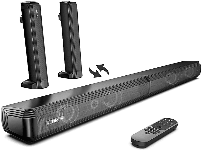ULTIMEA Apollo S40 | 2.2 Soundbar con Ingebouwde subwoofer, Deelbare 2 ...