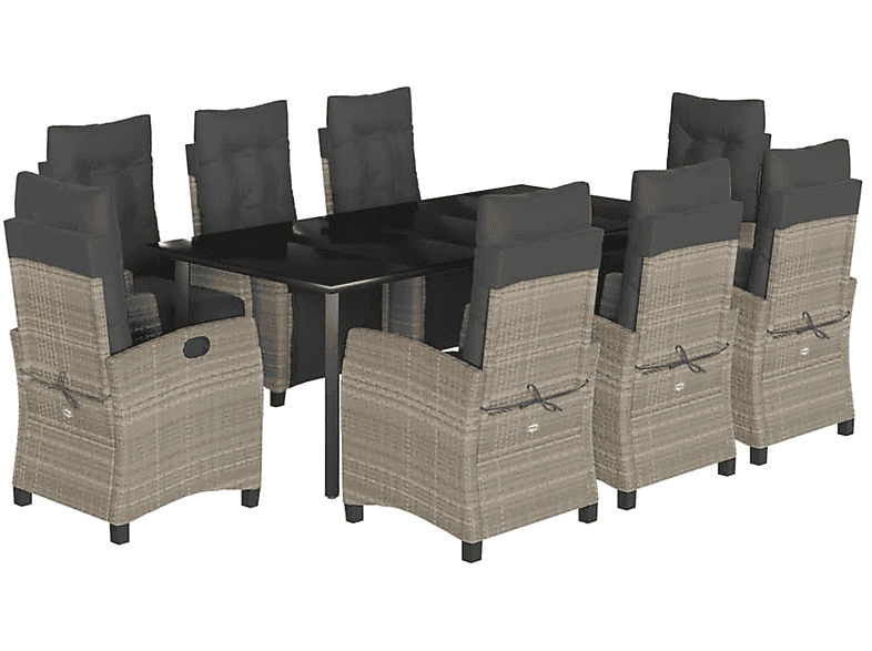 VIDAXL 3213043 Gartentisch- und Stuhlset, Schwarz | MediaMarkt