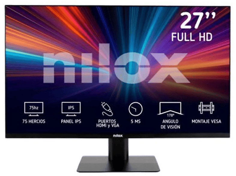 Monitor gaming | NILOX NILNXM27FHD11, 27 ", Full-HD, 5 ms, 75 Hz, Negro ...