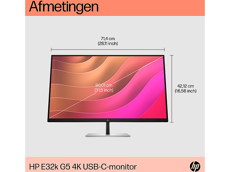 HP E32k G5 4K USB C-monitor - 31,5 inch - 3840 x 2160 Pixel (Ultra HD ...