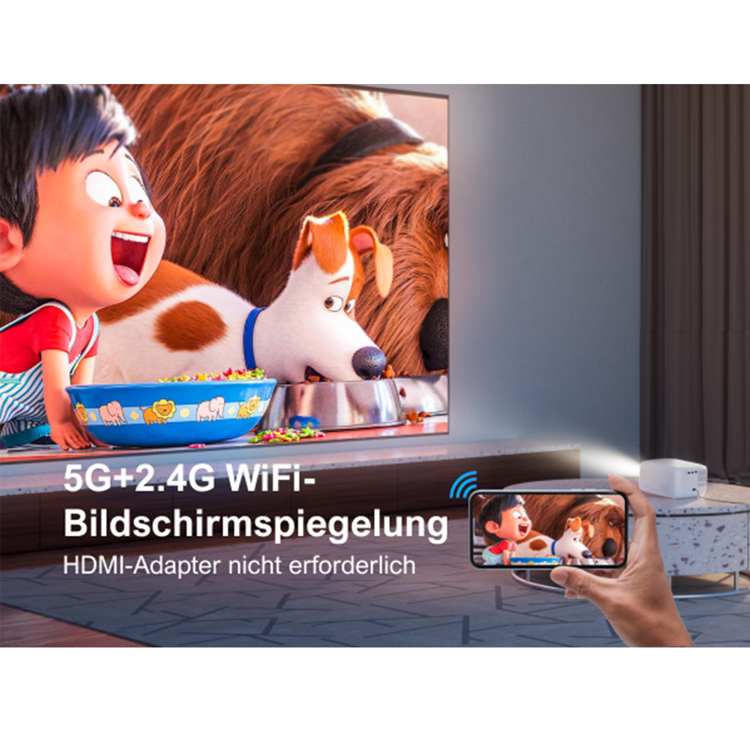 ULTIMEA Apollo P10-Full HD 1080P Decoding Beamer, 5G+2.4G WiFi ...