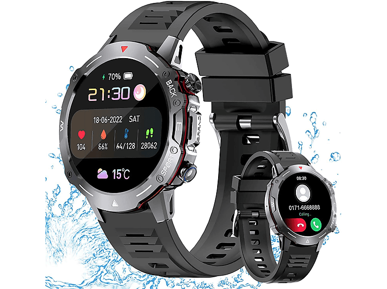 SROSS Smartwatch,Smartwatch Damen Uhren Herren,1.39" Fitnessuhr IP67 ...