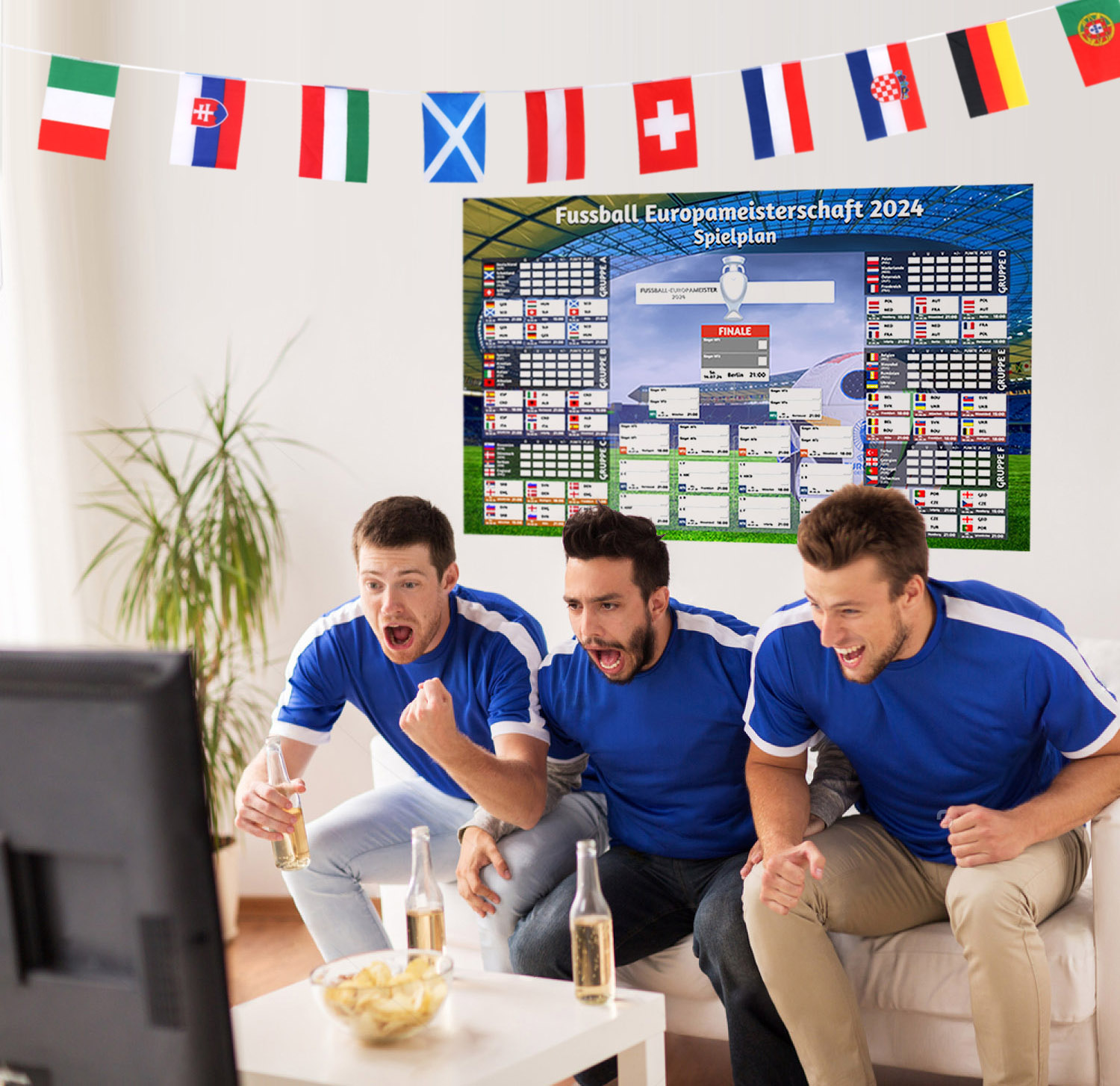 Fußball EM 2024 Set Spielplan & Flaggen Girlande | SATURN