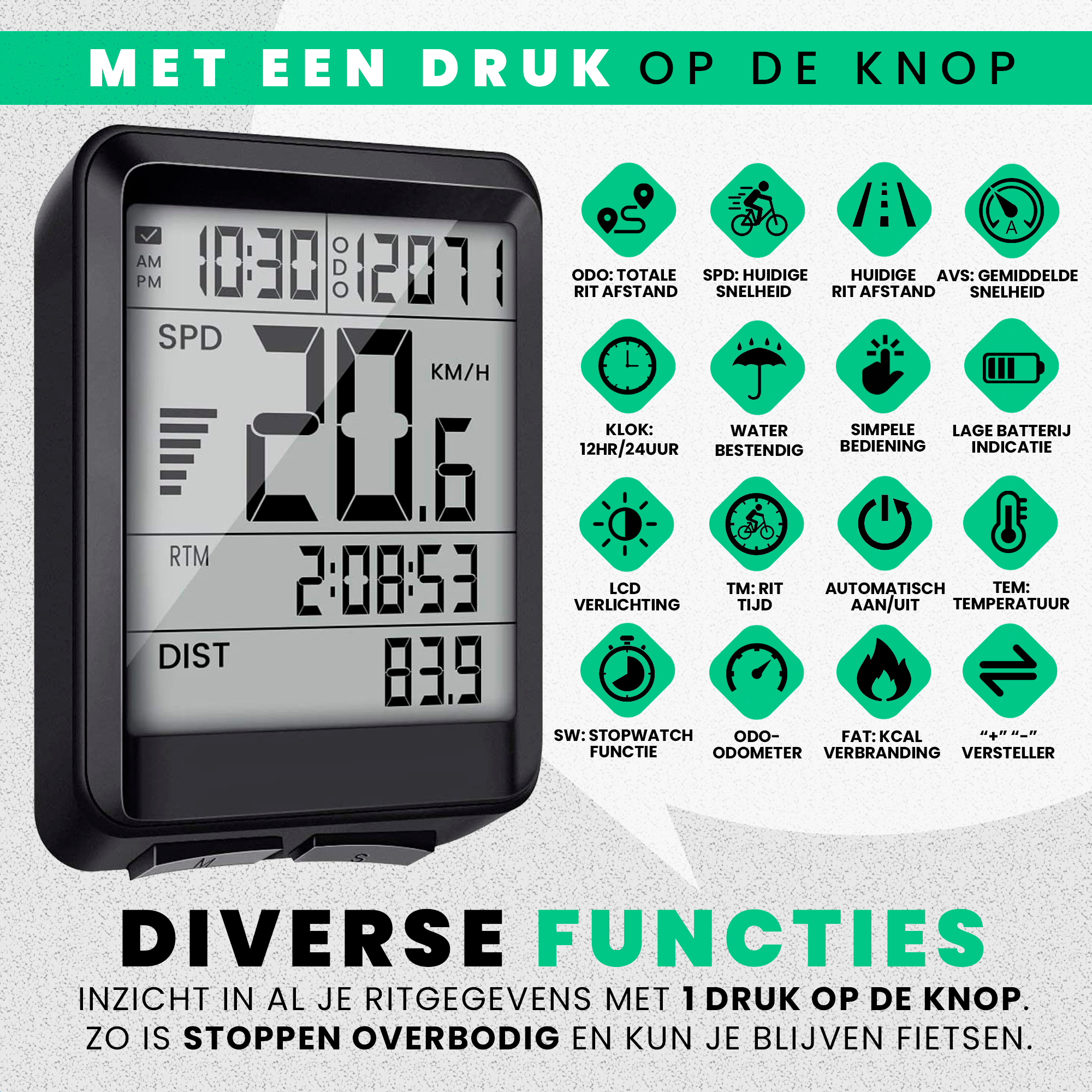 STREX SP139 Fietscomputer Zwart | MediaMarkt