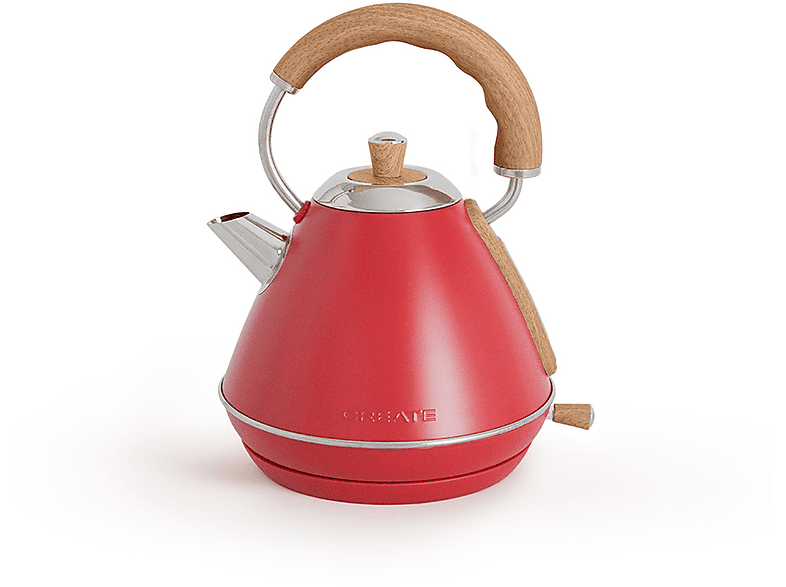 Hervidor de agua | CREATE KETTLE RETRO, 2200 W, 1 l, Rojo | MediaMarkt