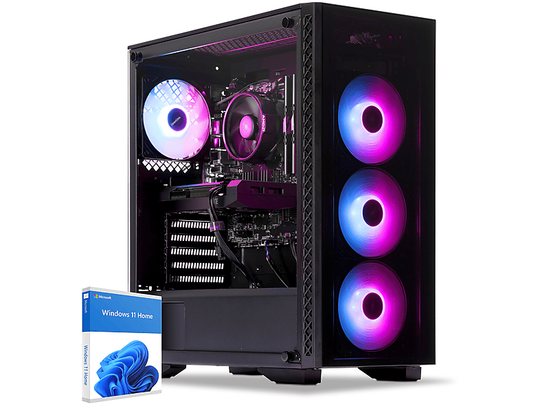 SEDATECH AMD Ryzen 5 5600G, Gaming PC mit AMD Ryzen™ 5 AMD Ryzen 5 5600G Prozessor, 16 GB RAM ...