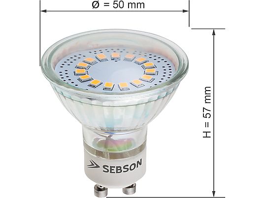 SEBSON Lampe GU10 - 10er Set - 3,5W 300lm Strahler 230V LED ... SEBSON Lampe GU10 - 10er Set - 3,5W 300lm Strahler 230V LED ...