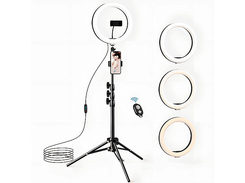 SUZAKUIN LED Ringlicht 10,2" mit Flexiblem Stativ und Smartphone-Halter ...